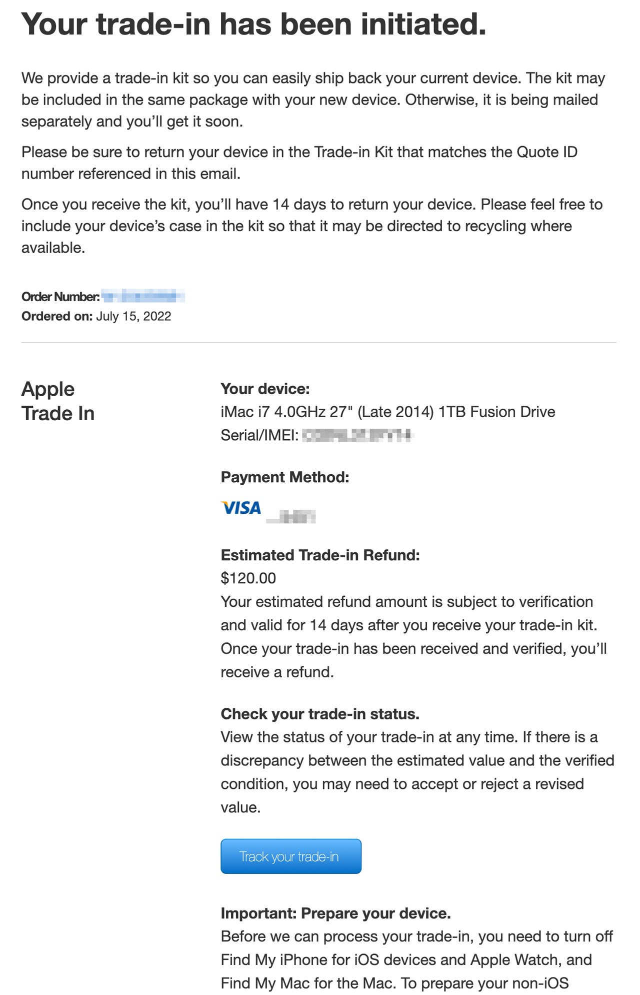 Apple Trade InでiMacを下取りに出す | Gear Design